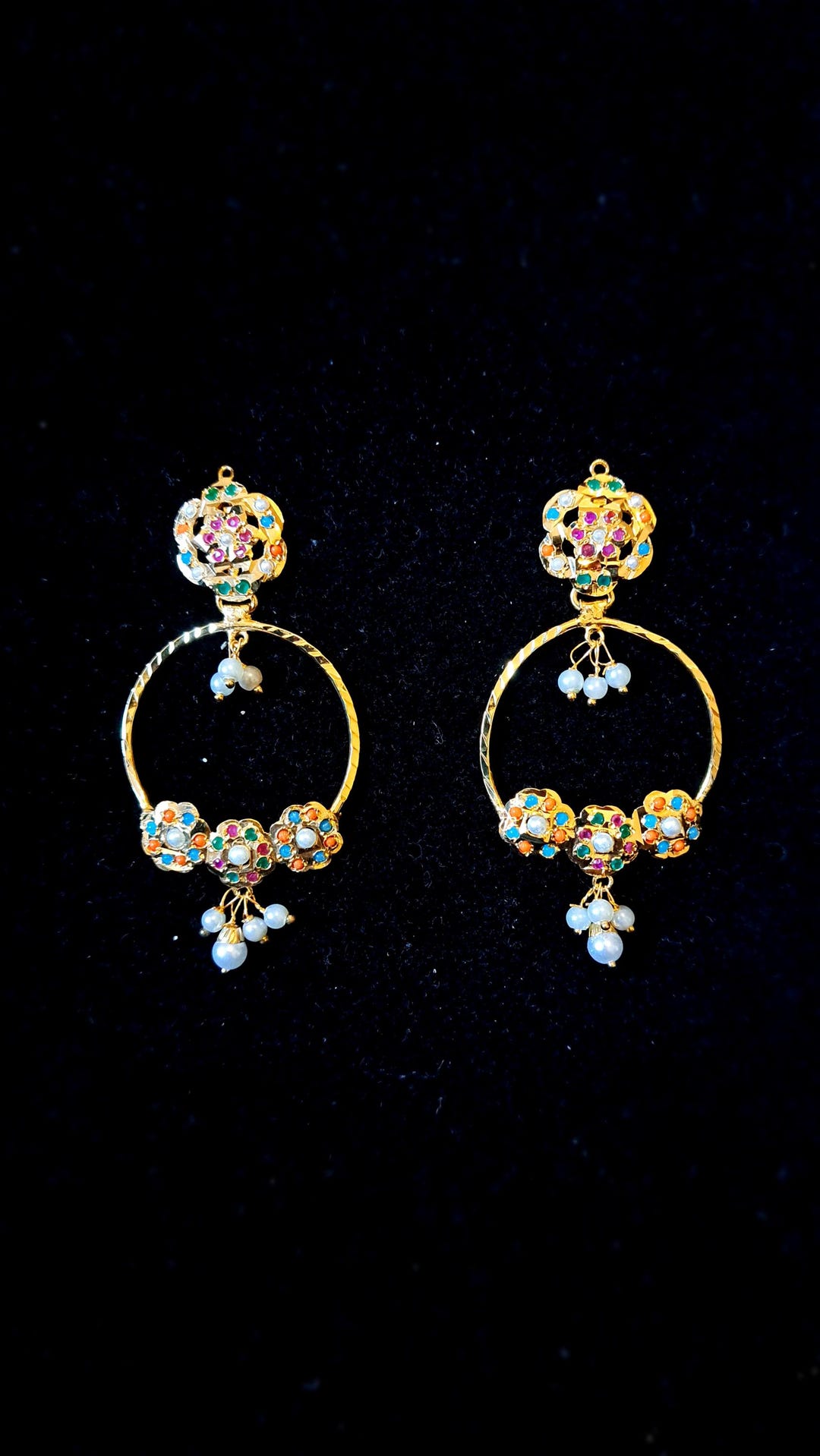 24k Gold Plated Jadau Handmade Chandbali. - Etsy