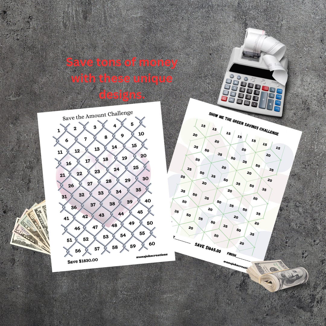 Show Me the Green and Save the Amount Savings Challenges Bundle ...