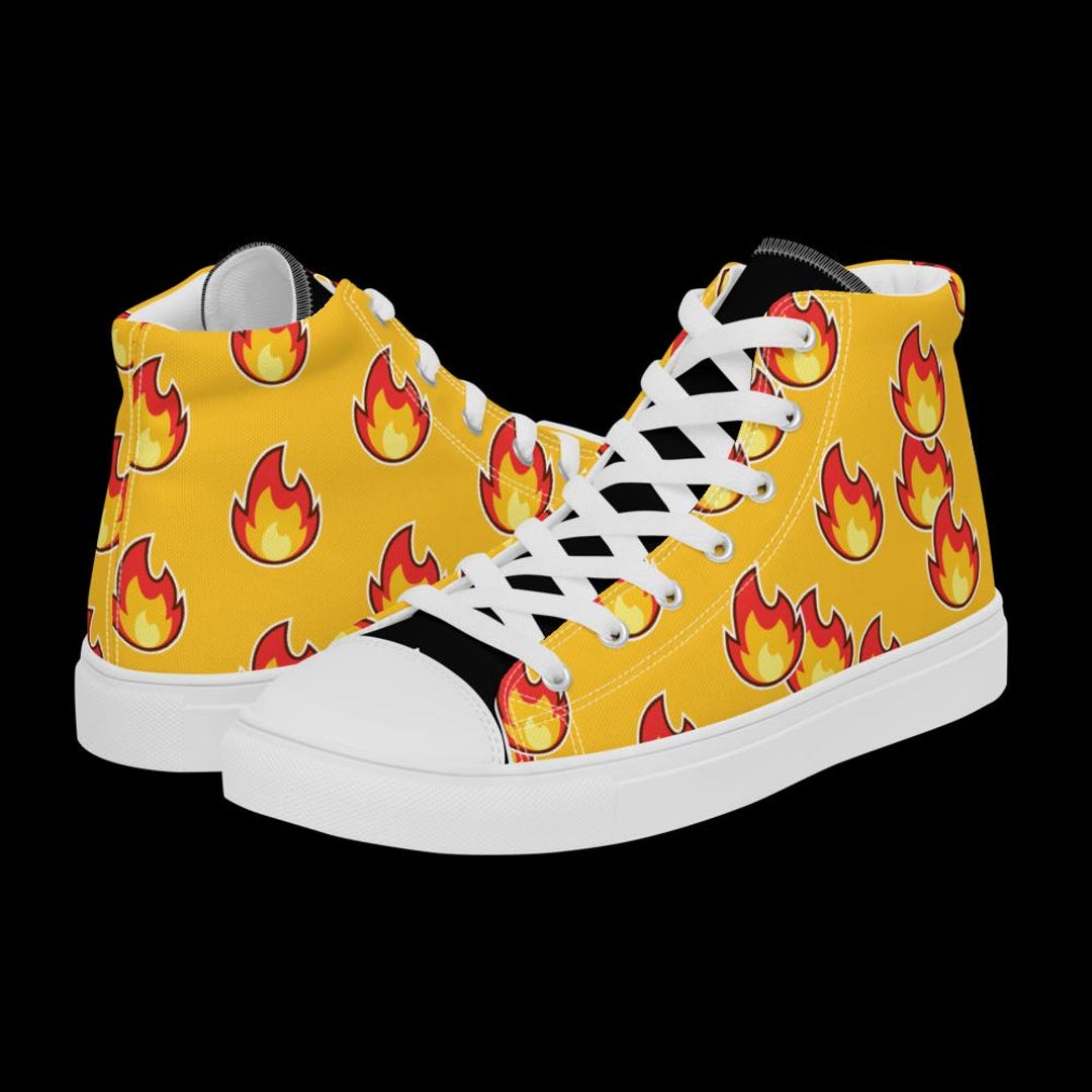 Women’s Fire High-top Designer Canvas Shoes - Etsy