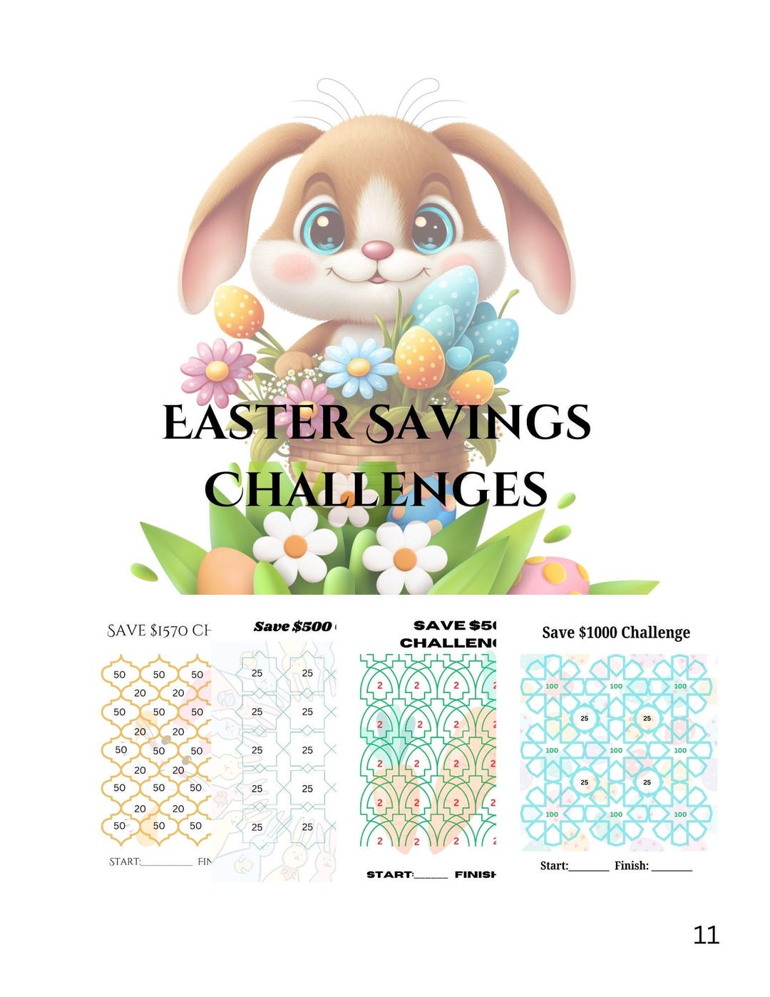 Easter 2025 Savings Challenges Worksheets. Savings Challenges to Build ...