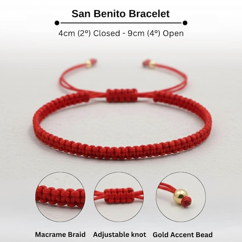 Rosey Red String San Benito Bracelet: Waterproof Nylon - Unisex Evil ...