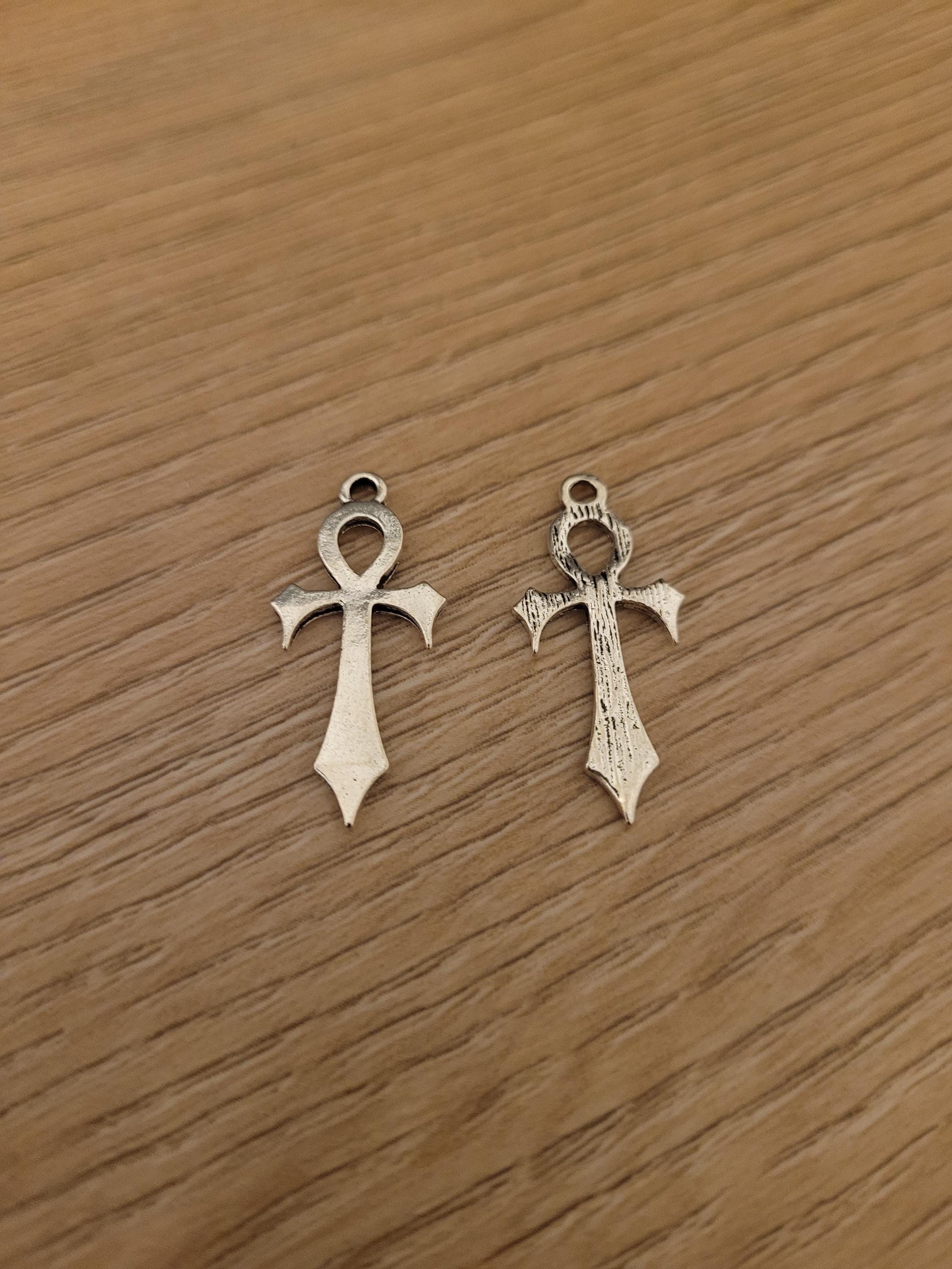 Belly Ring Goth Cross Silver 14g Gauge Hinged Clicker Hoop Piercing ...