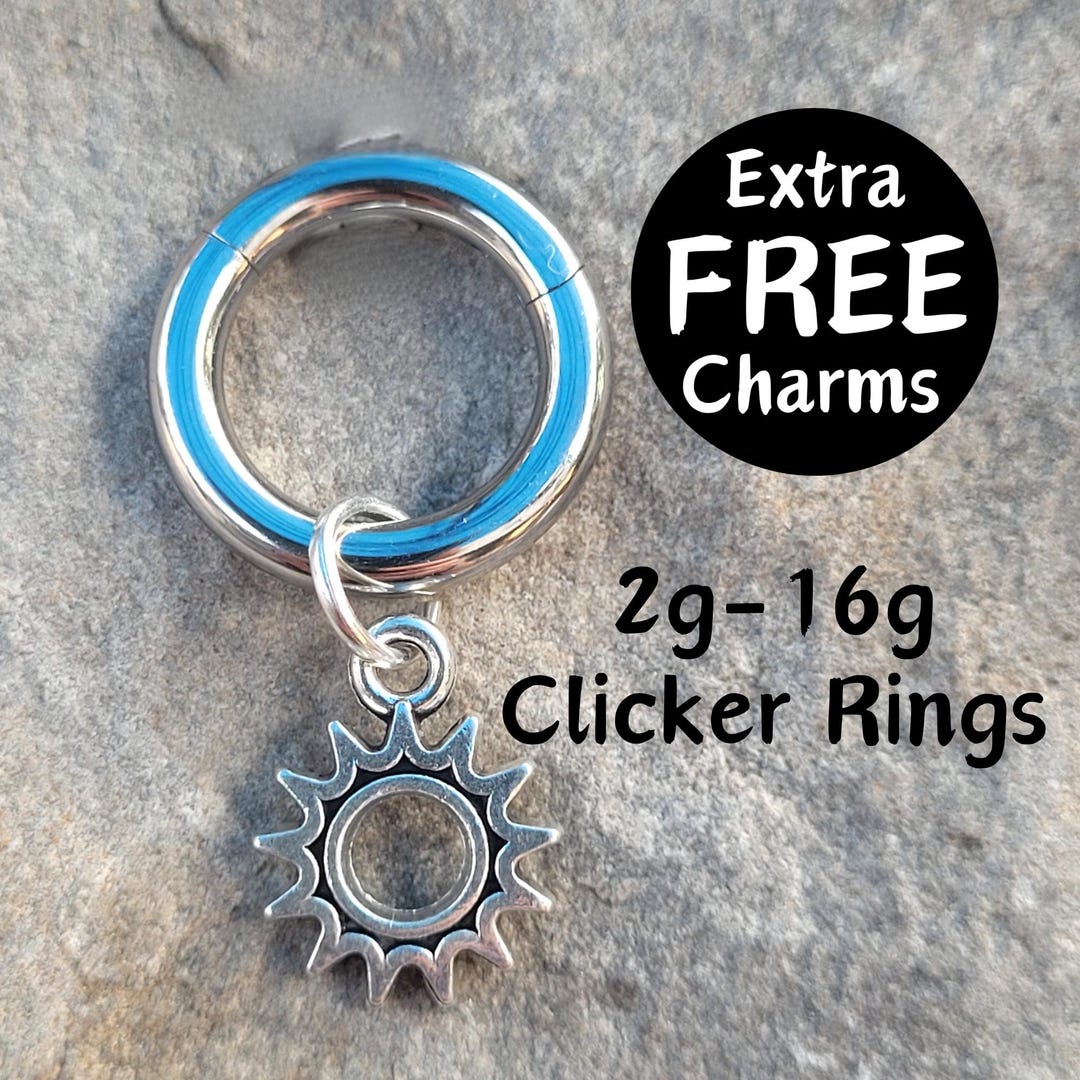 Pair or Single Goth Swirl Sun Clicker Ring Hoop 2g 4g 6g 8g 10g 12g 14g 16g Punk Gauges Earring ...