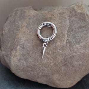Silver Spike Clicker Ring Hoop Gauges Big 2g 4g 6g 8g 10g 12g 14g 16g ...
