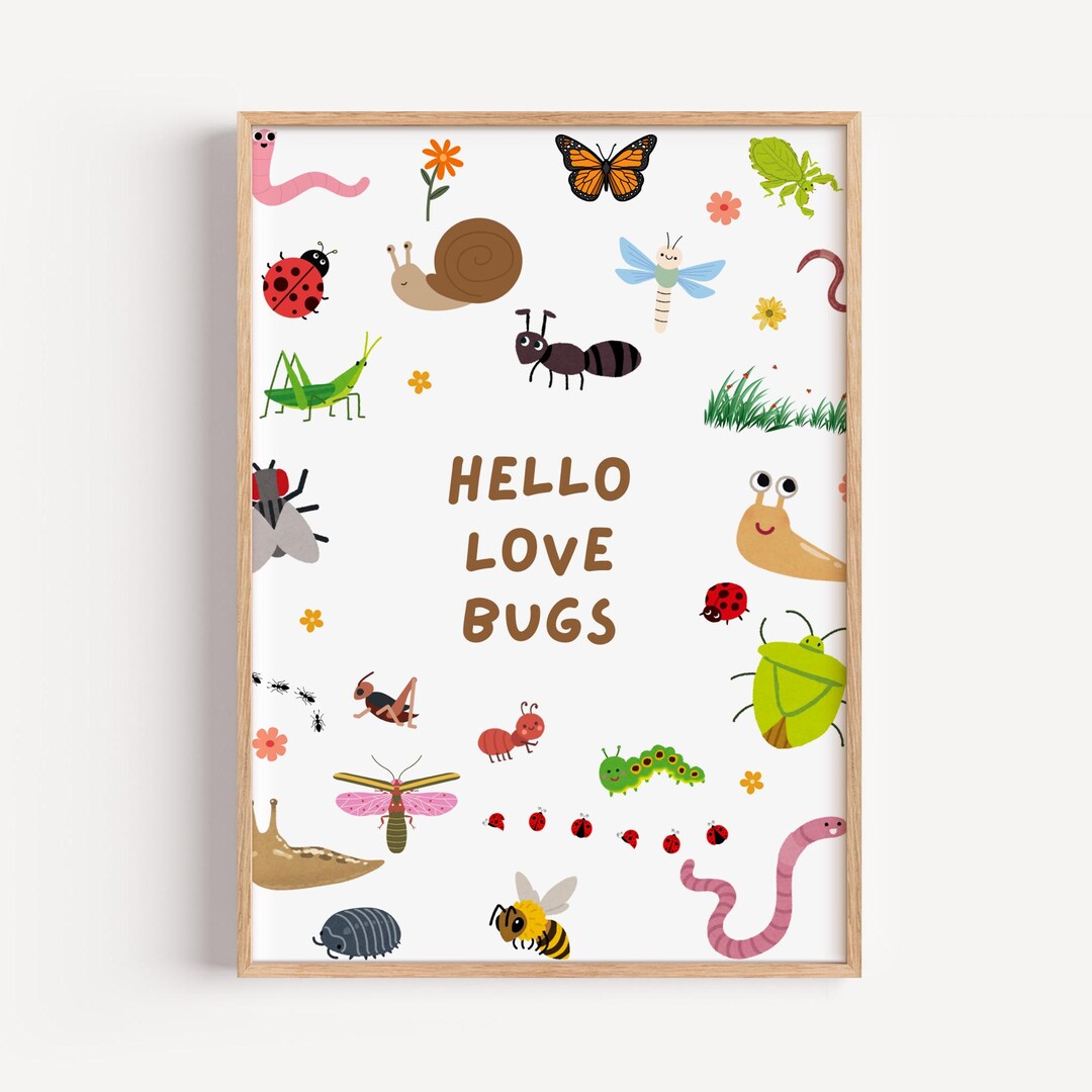 Love Bugs Nursery Poster – Insect Kids Wall Art - Etsy