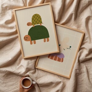Cute Turtle Rolled Poster - Smiling Turtle Nursery Decor | Animal Wall ...