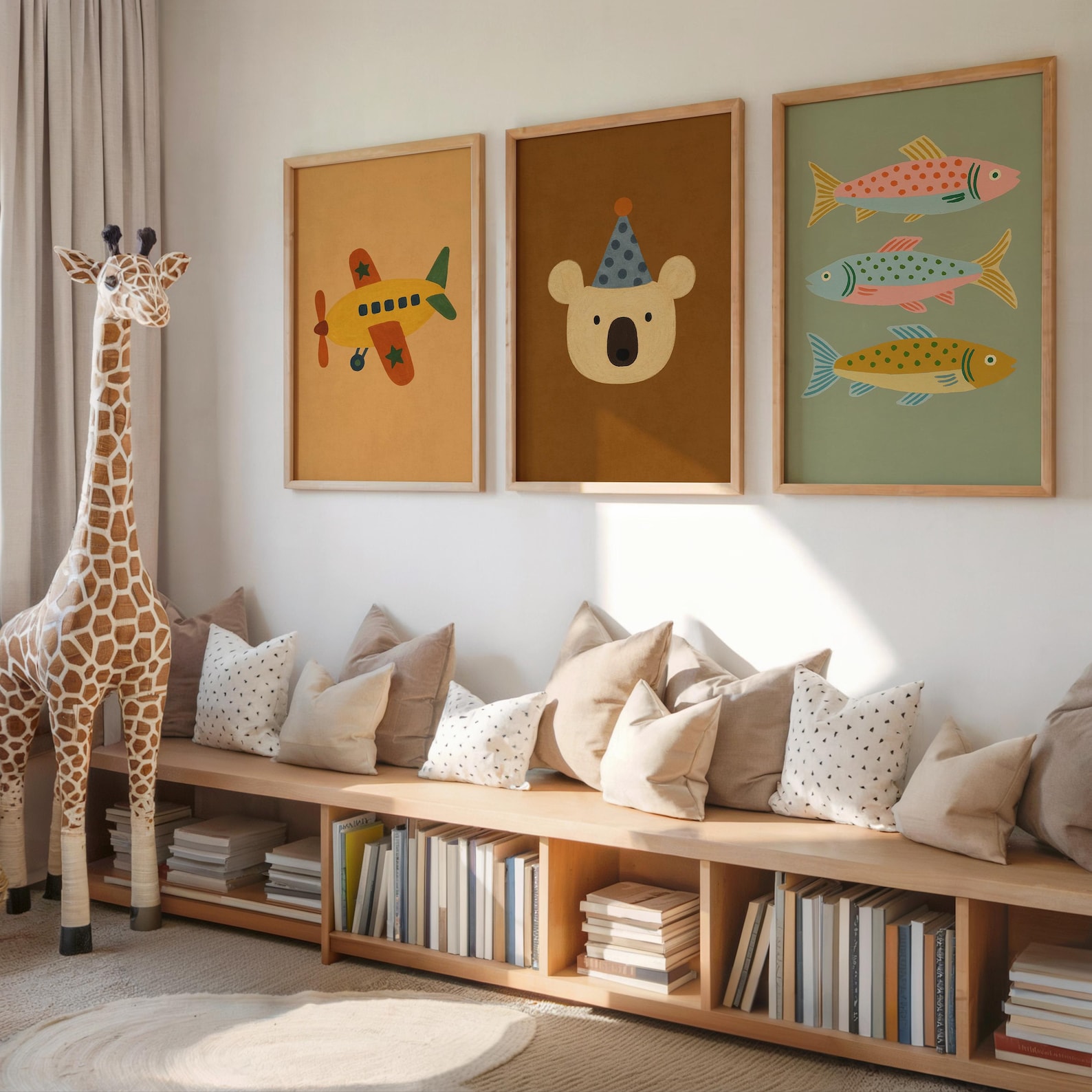 Colorful Fish Rolled Poster – Whimsical Underwater Theme Wall Art for ...