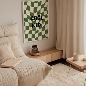 Cool Kid Checkerboard Digital Print, Modern Retro Wall Art, Kids' Room ...
