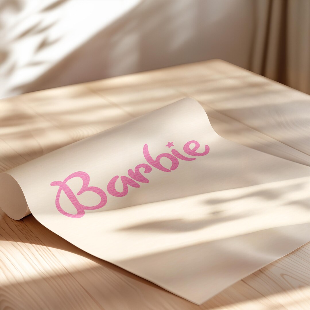 Barbie-inspired Typography Poster Pink Minimalist Digital Print Rolled ...