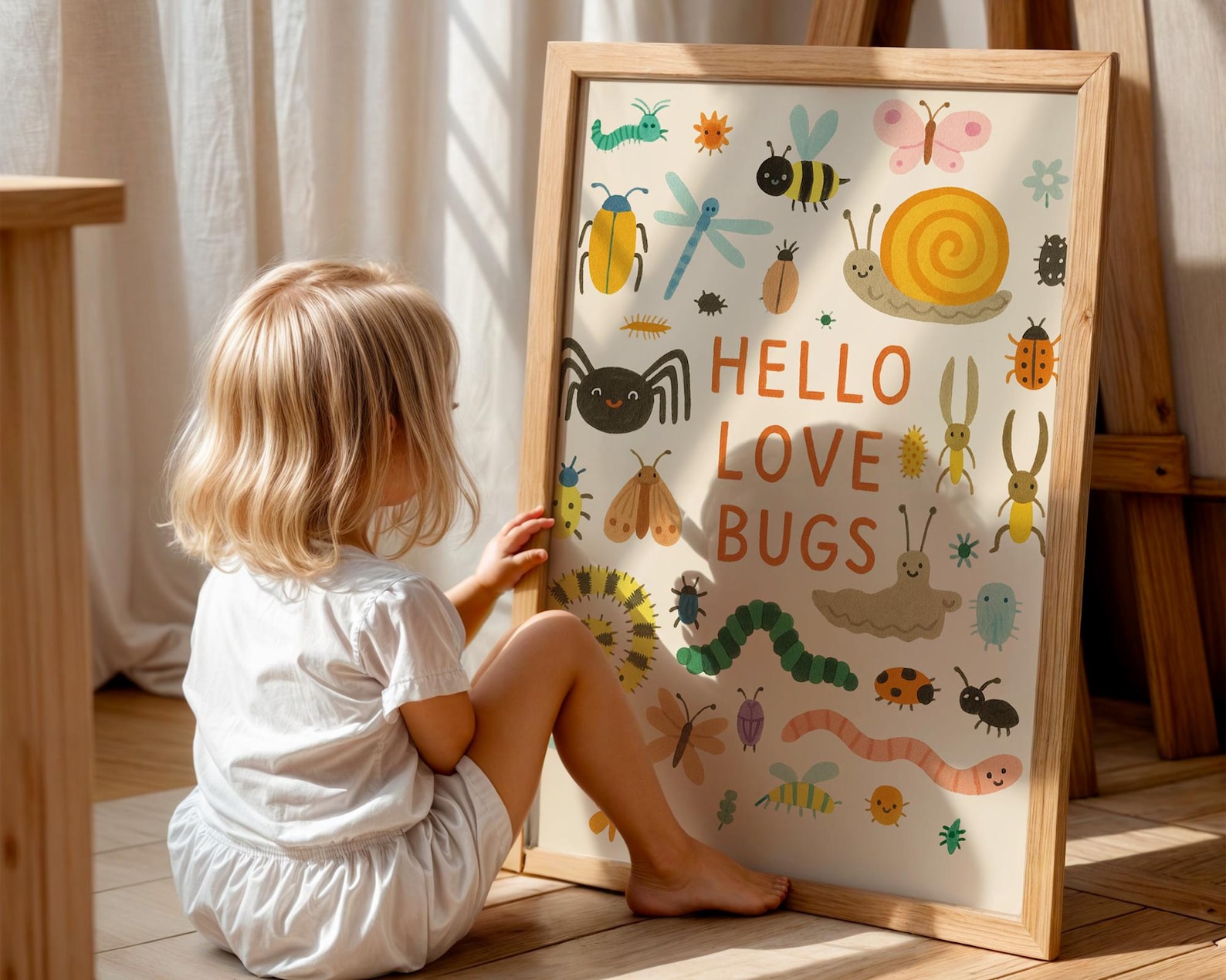 Hello Love Bugs Digital Wall Art – Cute Insect Printable for Nursery ...