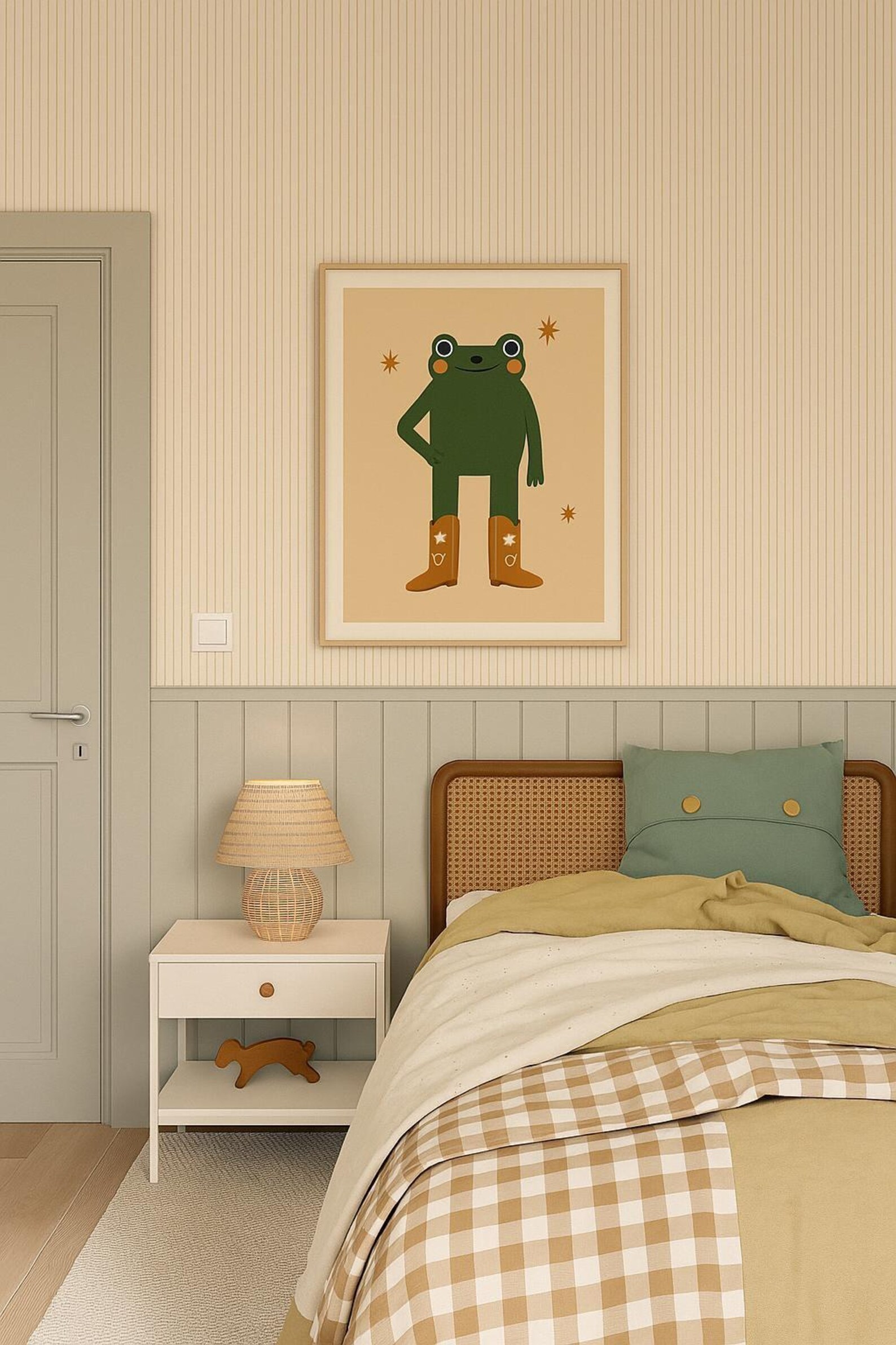 Cowboy Frog Art Print | Whimsical Western Animal Decor for Kids' Rooms ...