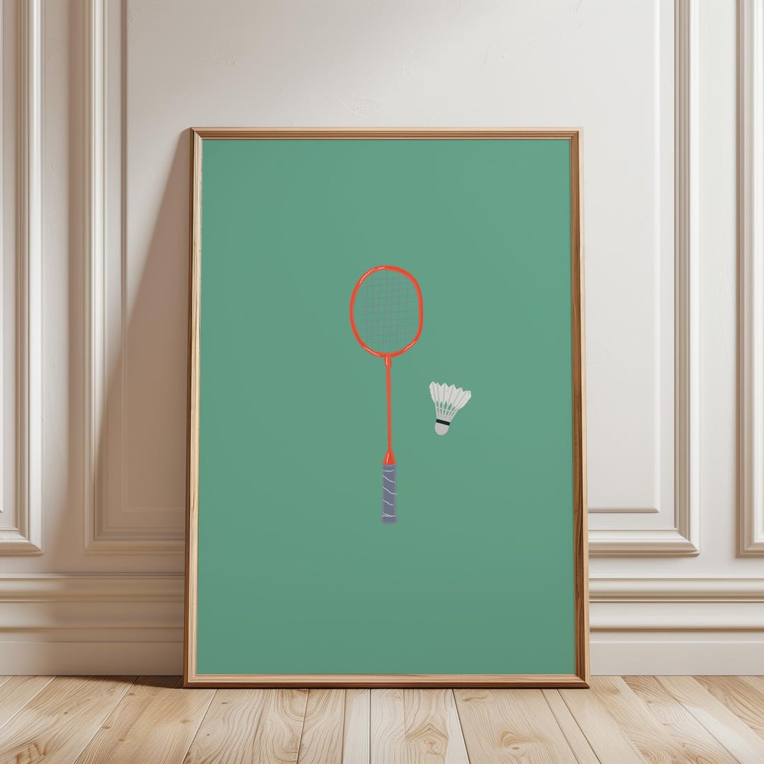 Minimalist Badminton Digital Print - Sports Lover Poster - Printable ...