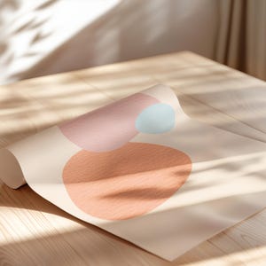 Abstract Pastel Shapes Poster - Minimalist Boho Aesthetic Wall Art for ...