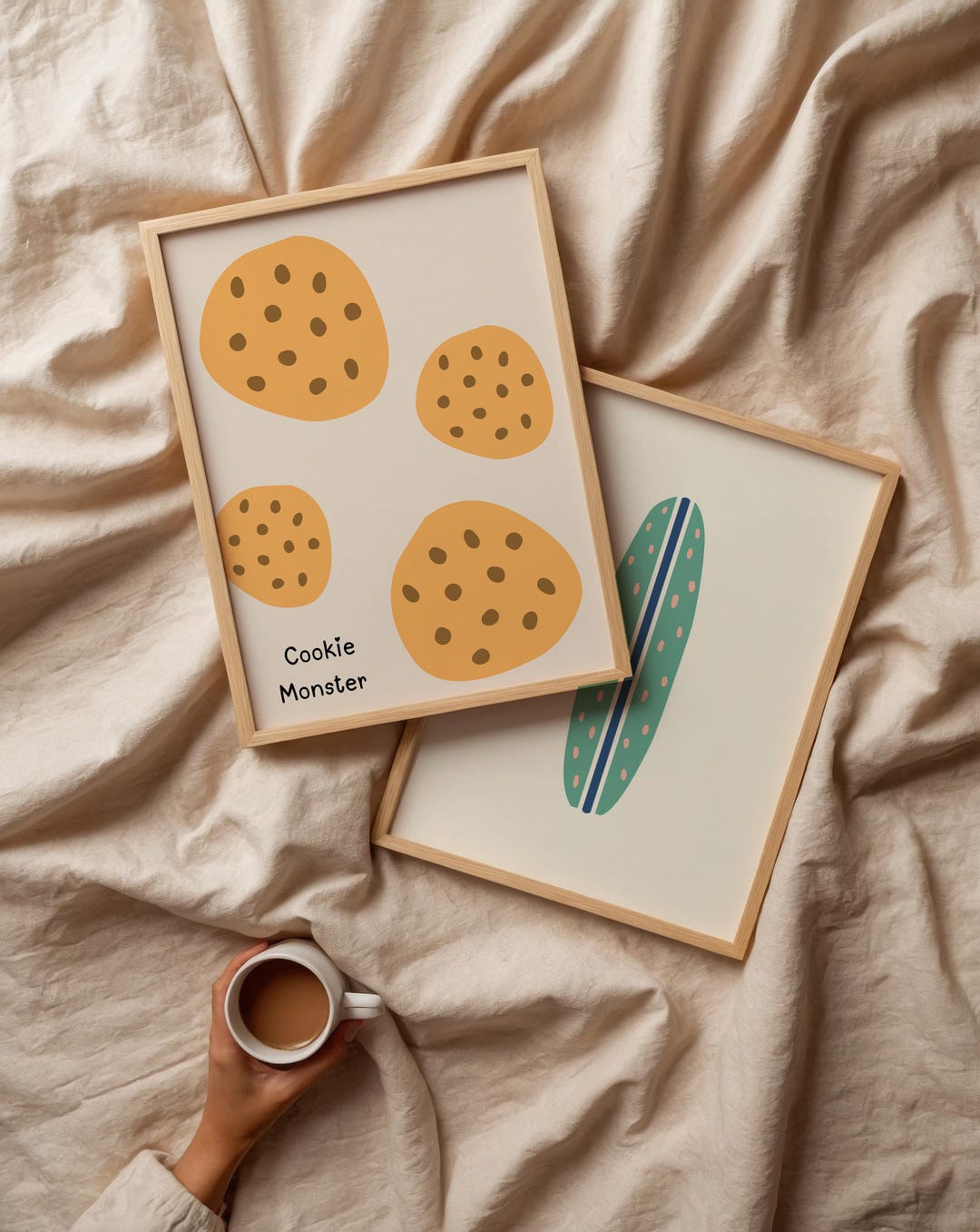 Minimalist Cookie Digital Print, Cute Modern Kitchen Wall Decor, Cookie ...