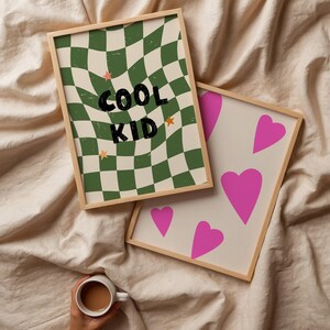 Cool Kid Checkerboard Digital Print, Modern Retro Wall Art, Kids' Room ...