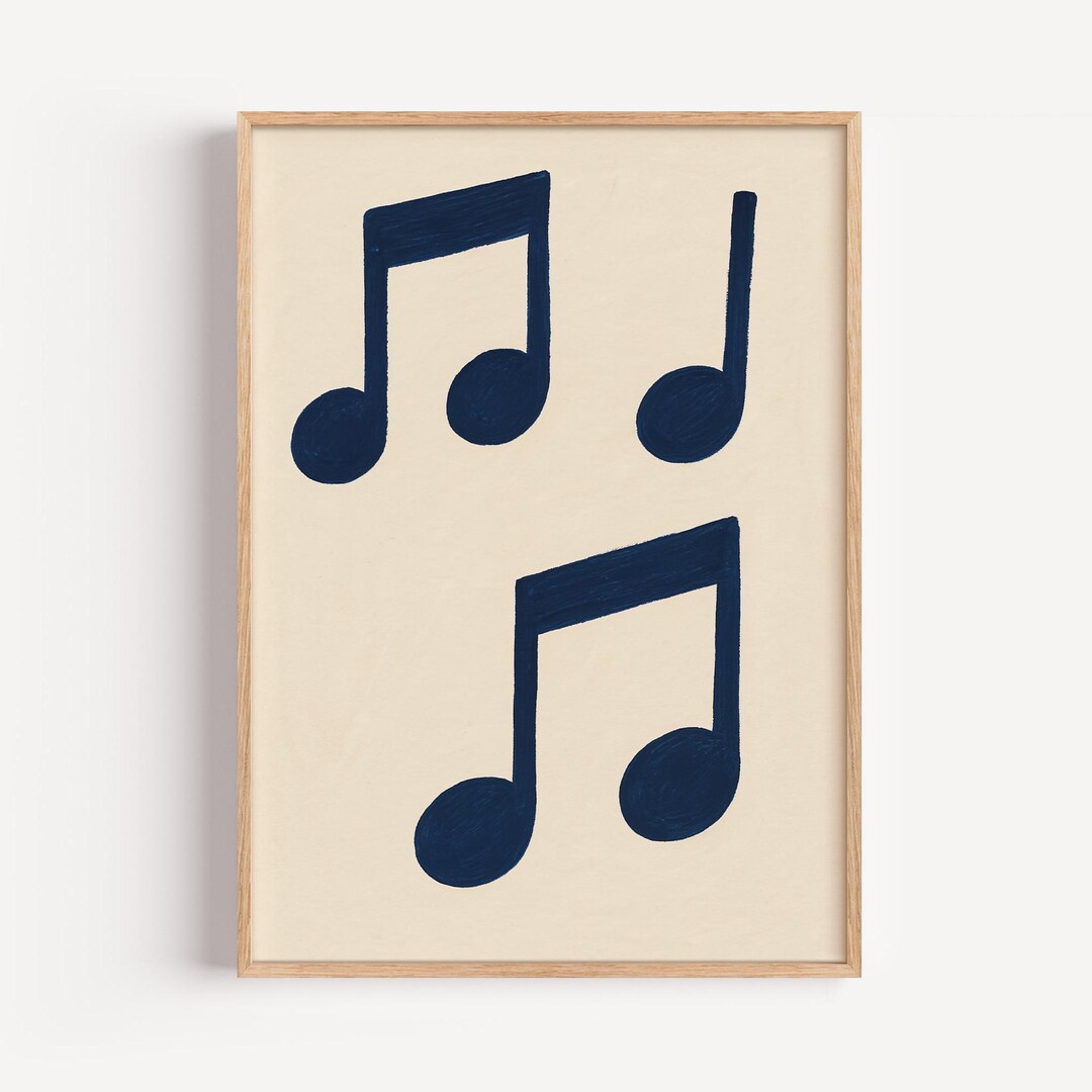 Minimalist Music Notes Digital Wall Art | Modern Printable for Music ...