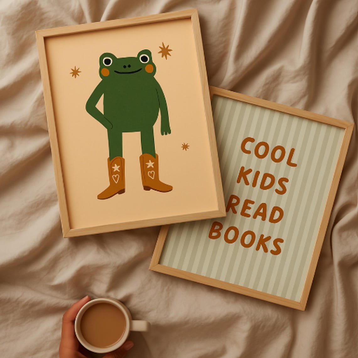 Cowboy Frog Art Print | Whimsical Western Animal Decor for Kids' Rooms ...