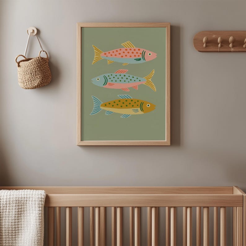 Colorful Fish Rolled Poster – Whimsical Underwater Theme Wall Art for ...