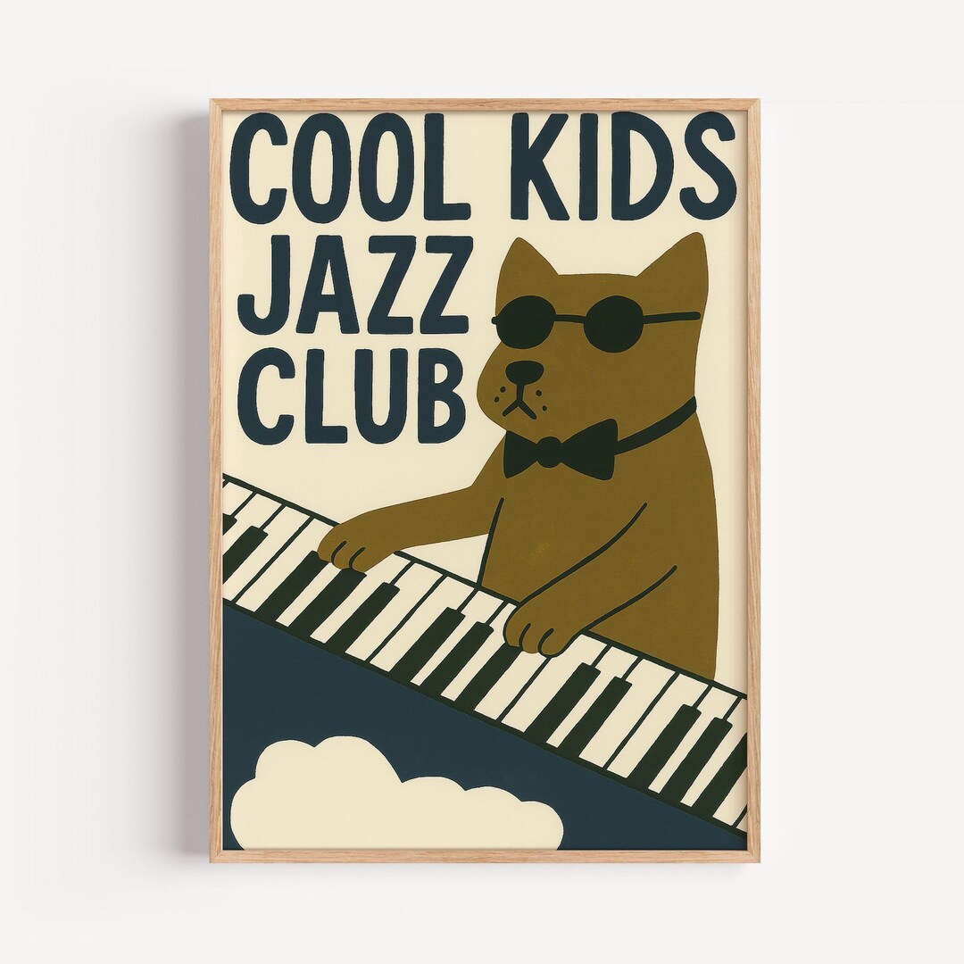 Funny Dog Jazz Club Poster, Kids Room Wall Art (unframed) - Etsy