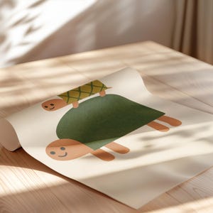 Cute Turtle Rolled Poster - Smiling Turtle Nursery Decor | Animal Wall ...