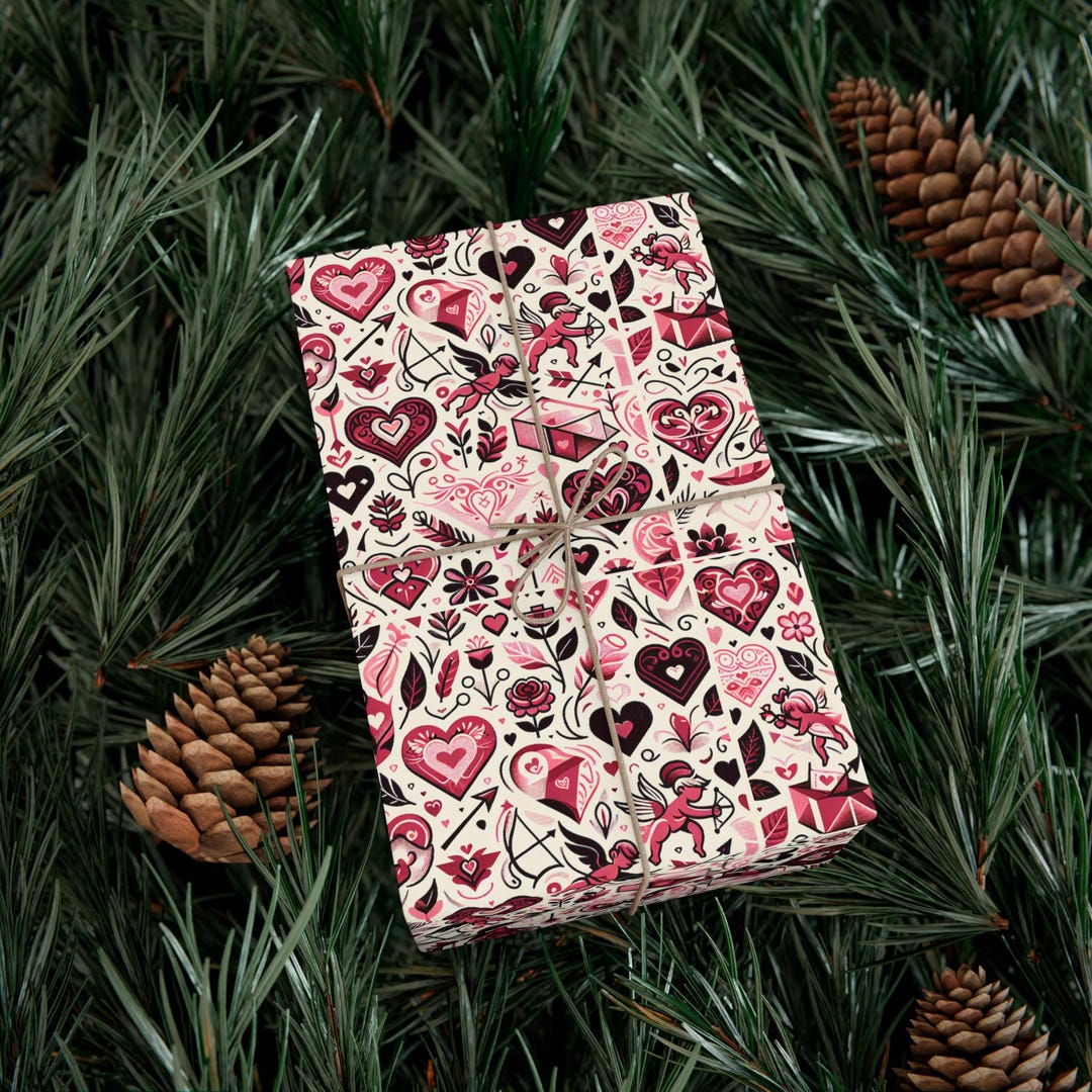 Heart Design Gift Wrap Papers, Valentines Wrapping Paper for Presents ...