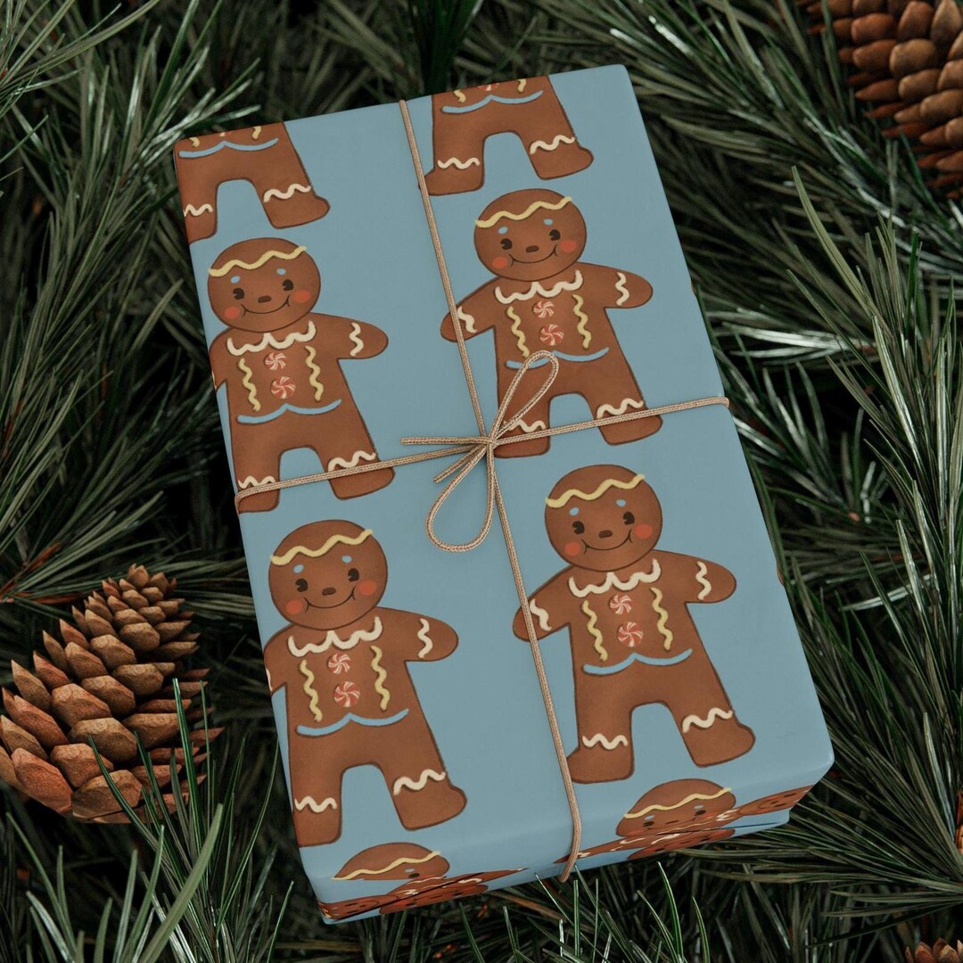 Vintage Gingerbread Man Wrapping Paper, Christmas Wrap - Etsy