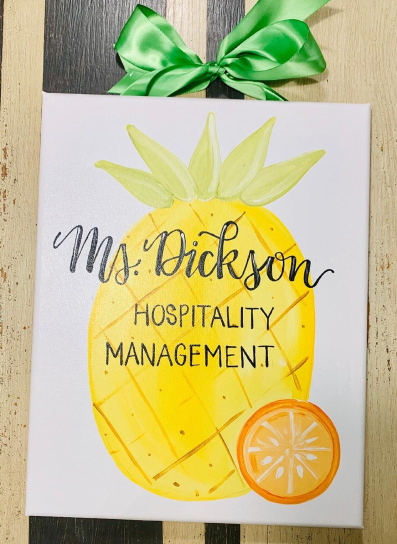 Tropical Pineapple Flamingo Hand Painted Sign Custom Name - Etsy