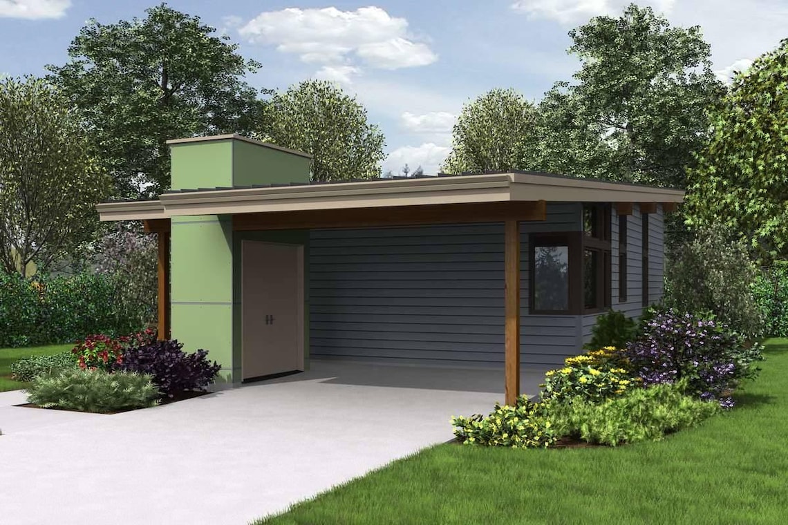 Modern Ranch House Plan 1714 | 780 Sq. Ft. | 2 Bed, 1 Bath | Complete Construction Drawings | 5 ...