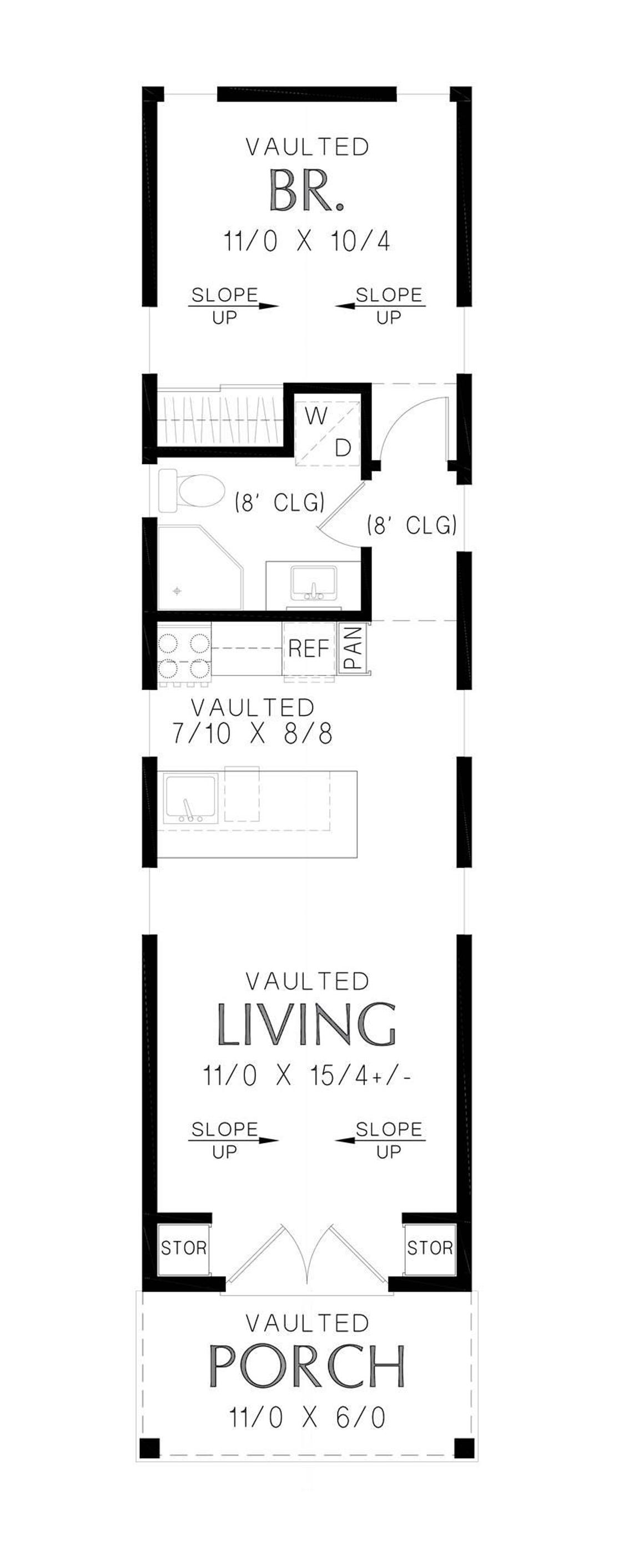 Affordable Cottage House Plan 1332 | 528 Sq. Ft. | 1 Bed, 1 Bath ...