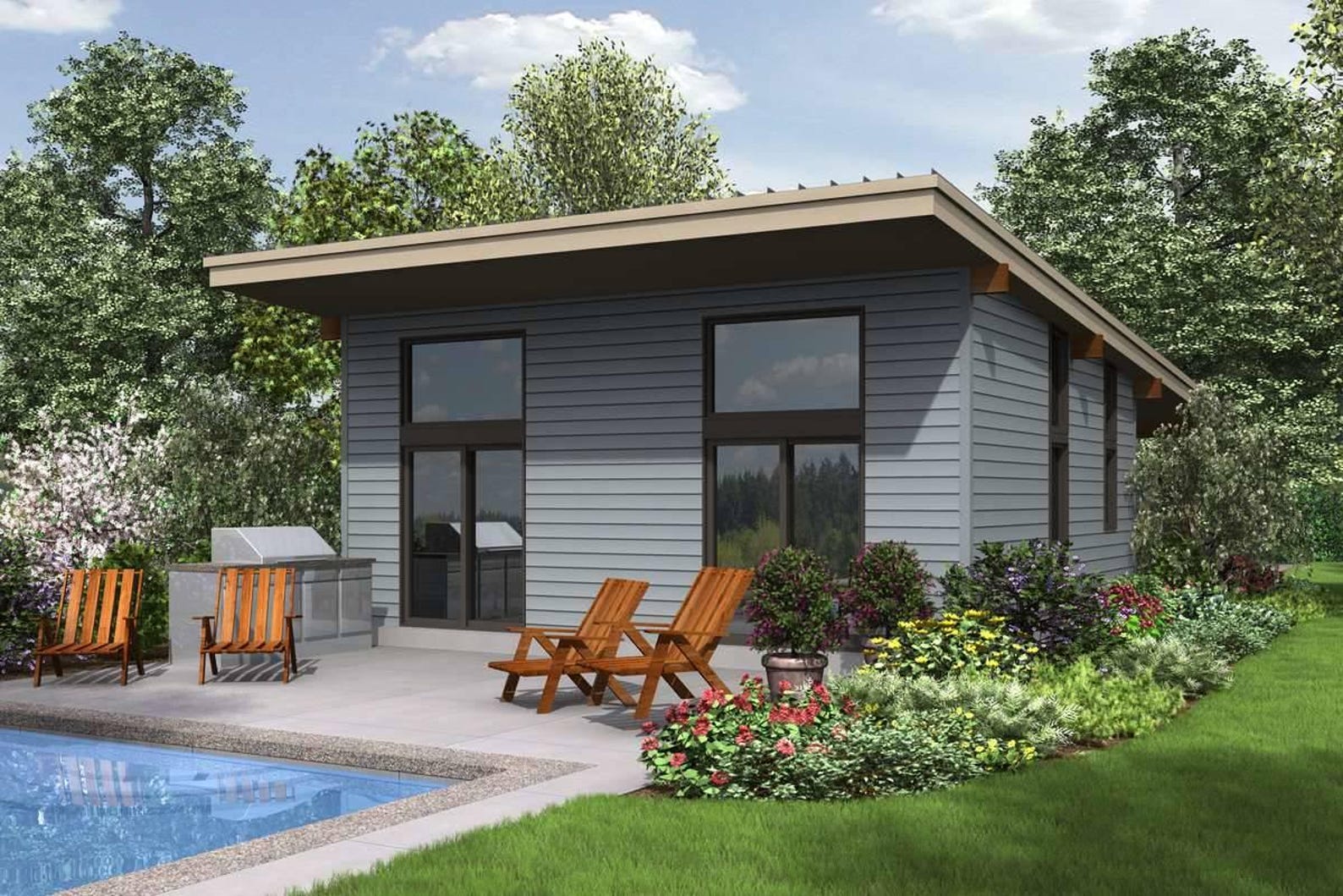 Modern Ranch House Plan 1714 | 780 Sq. Ft. | 2 Bed, 1 Bath | Complete Construction Drawings | 5 ...