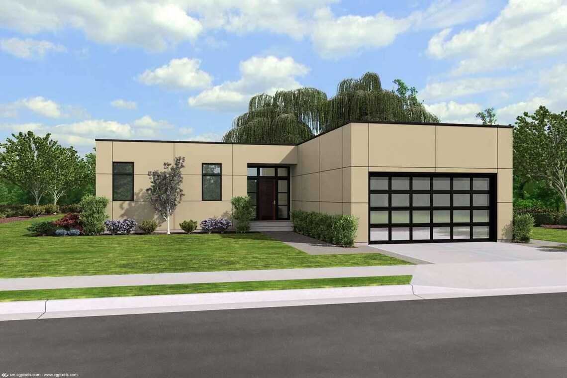 L-shaped Modern House Plan 1632 | 1,268 Sq. Ft. | 2 Bed, 2 Bath ...