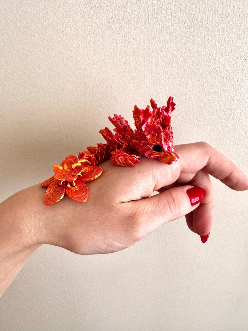 Baby Dragon Fidget Toy, 3D Printed, Articulated Collection - Mini Cute ...