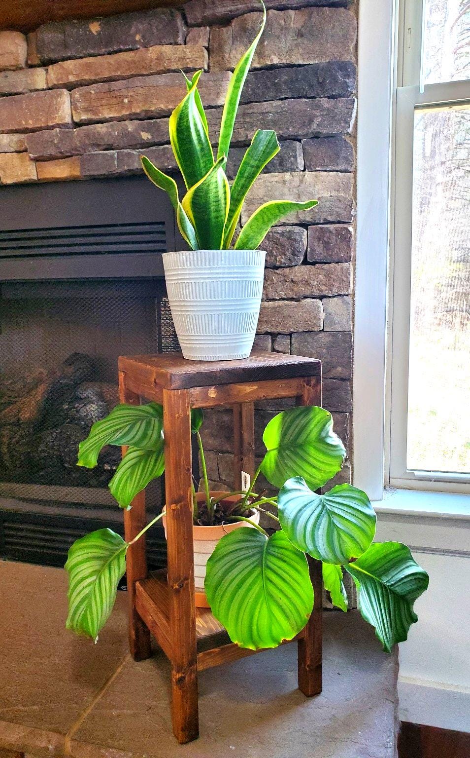 Rustic Handmade Wooden End Table / Plant Stand - Etsy