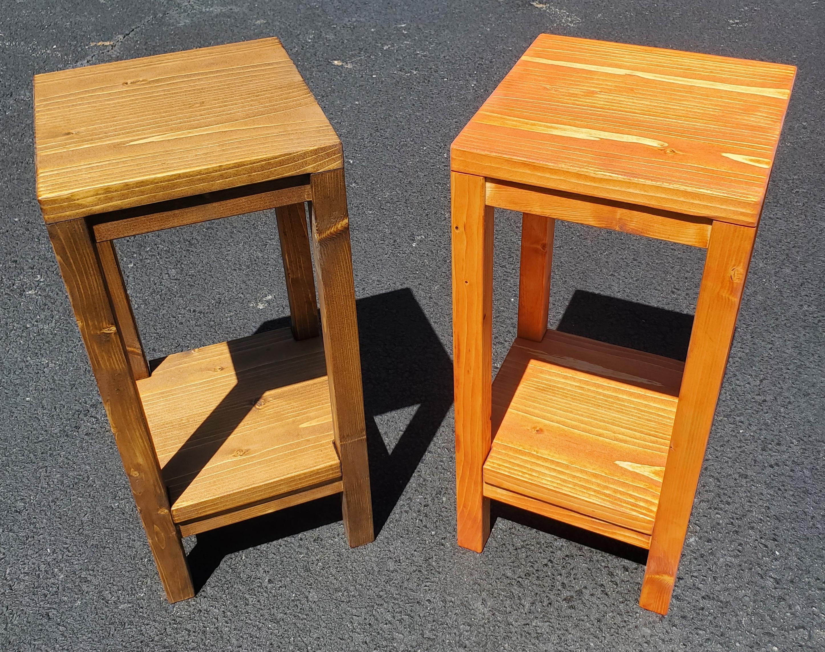 Rustic Handmade Wooden End Table / Plant Stand - Etsy