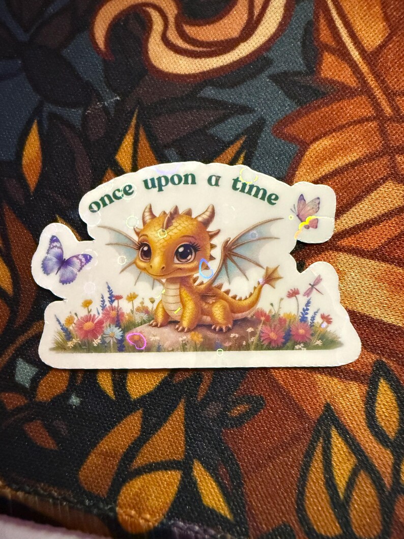 Golden Dragon Sticker | Holographic Fantasy Decal - Etsy