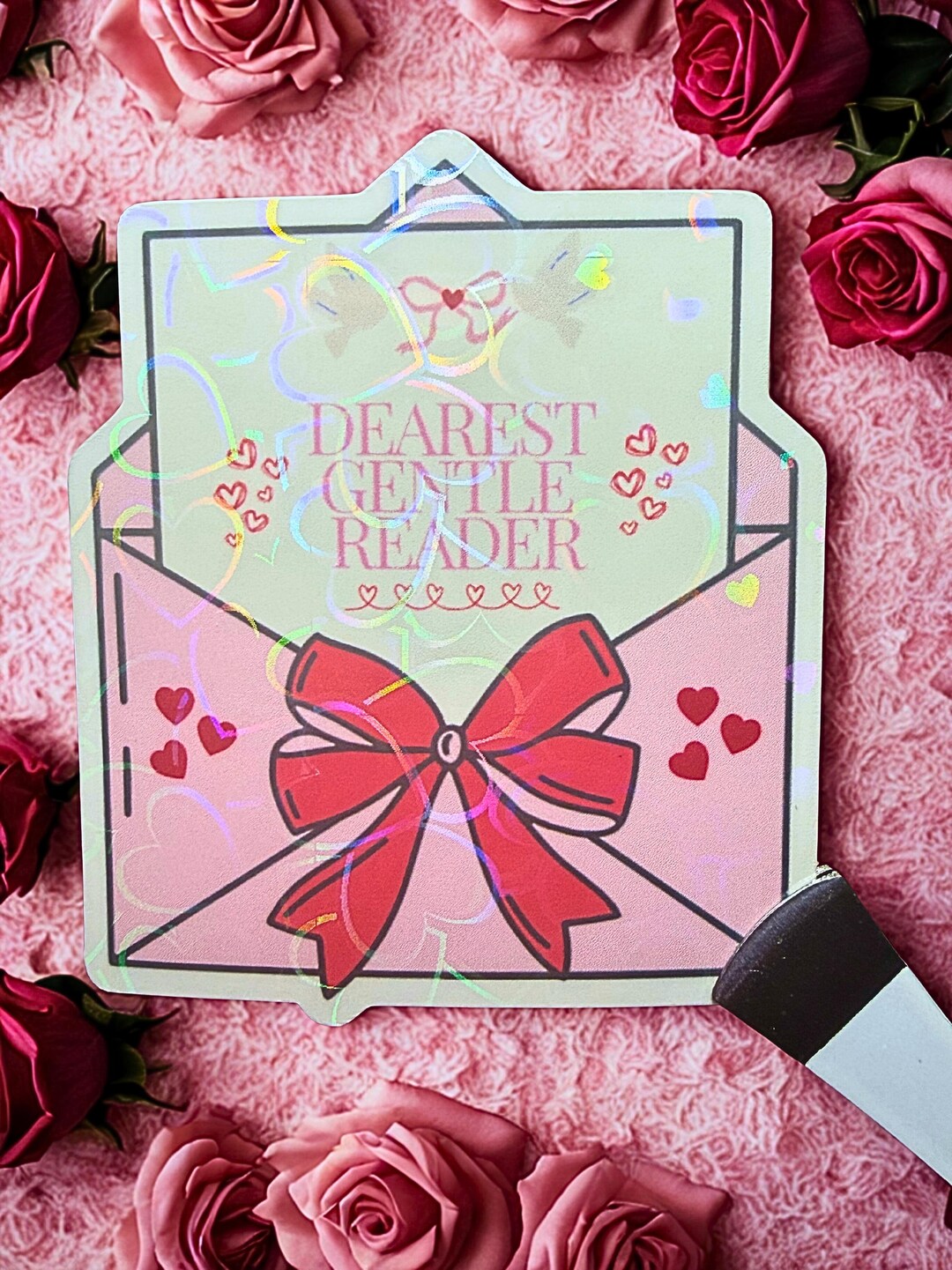 Book Lover Sticker | Dearest Gentle Reader Holographic Vinyl Decal - Etsy