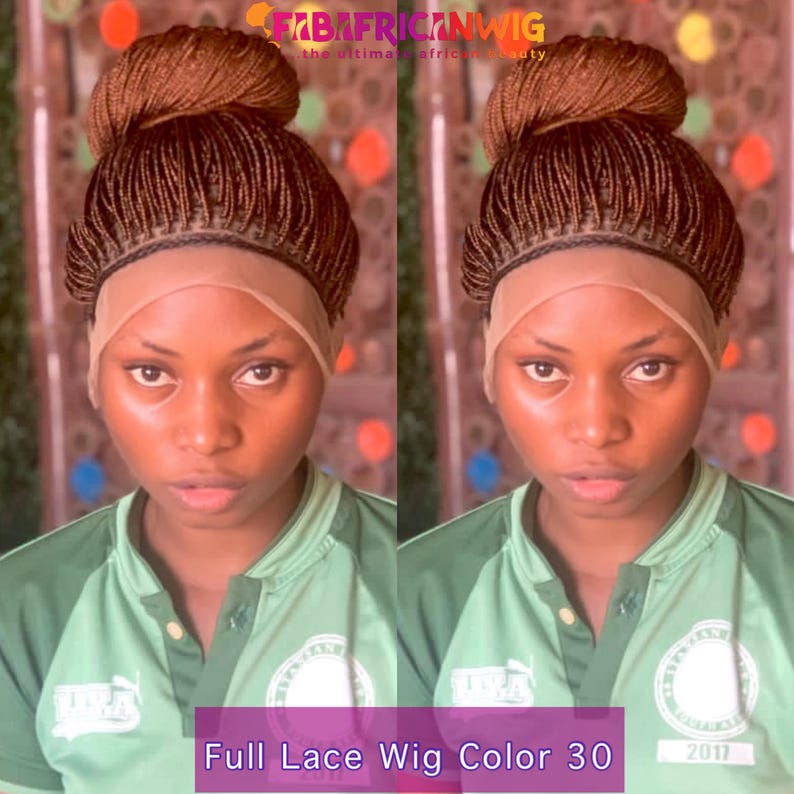Micro Braided Wig for Black Women 360 Full Lace Front Handmade Box ...