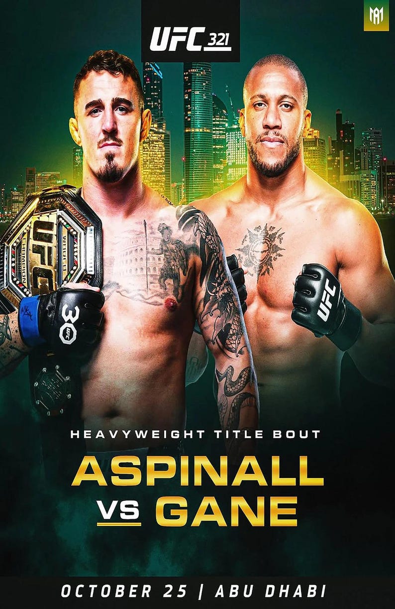 UFC 321 Tom Aspinall Vs Ciryl Gane Fight Poster - Etsy