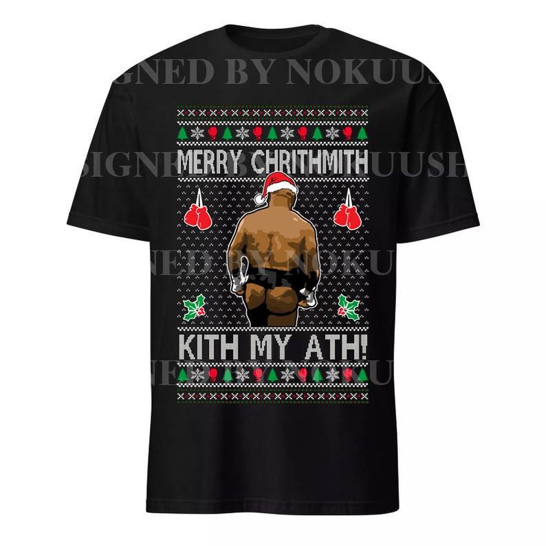 Merry Chrithmas Kith My Ath Mike Tyson Ugly Sweater Png, Funny Merry ...