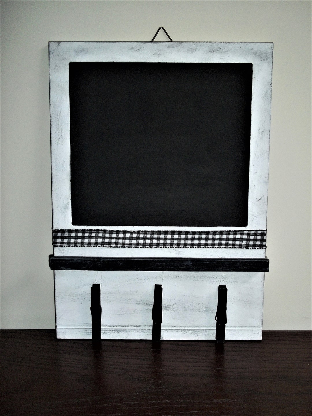 Home Office Farmhouse Rectangle Black White Buffalo Check Chalk Board ...