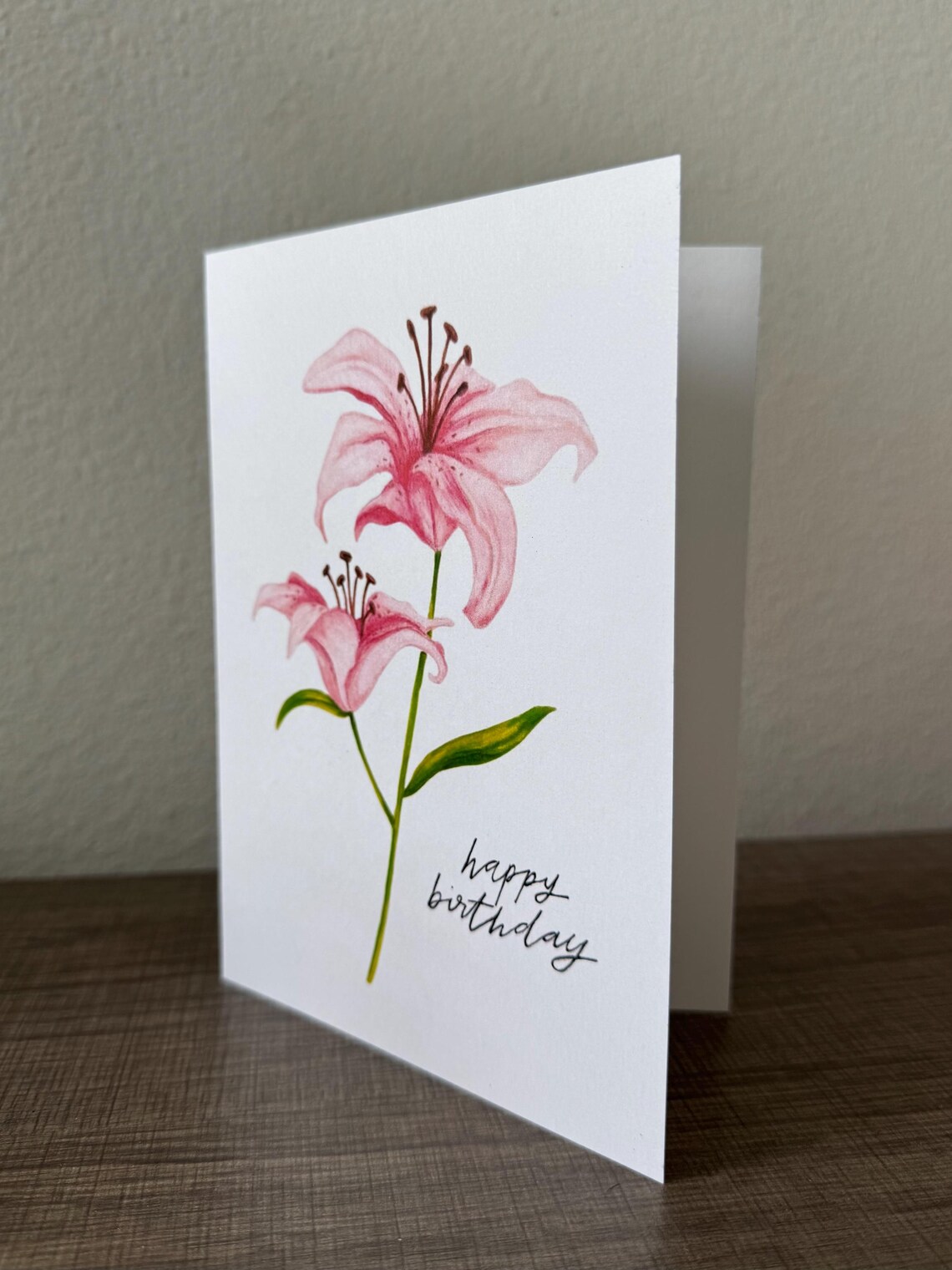 Pink Lily Card / Birthday Card - Etsy