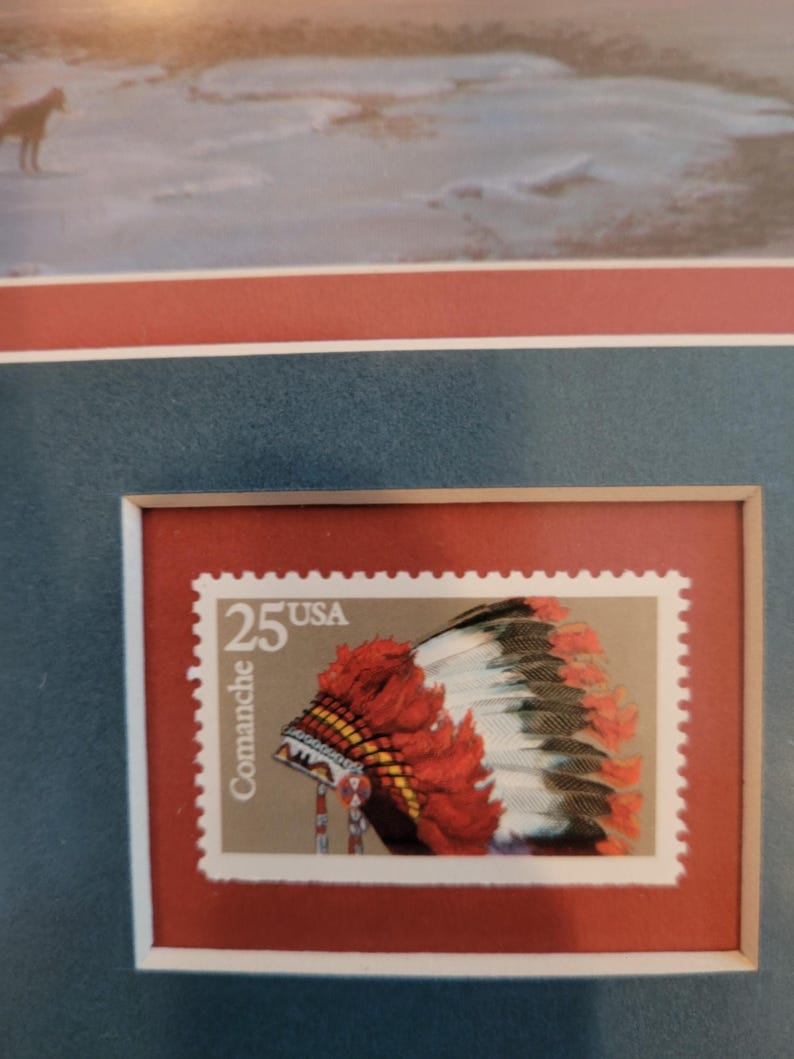 Pair of Framed Native American Prints With Stamps - Etsy