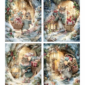 Winter Mouse Rice Paper - Etsy UK