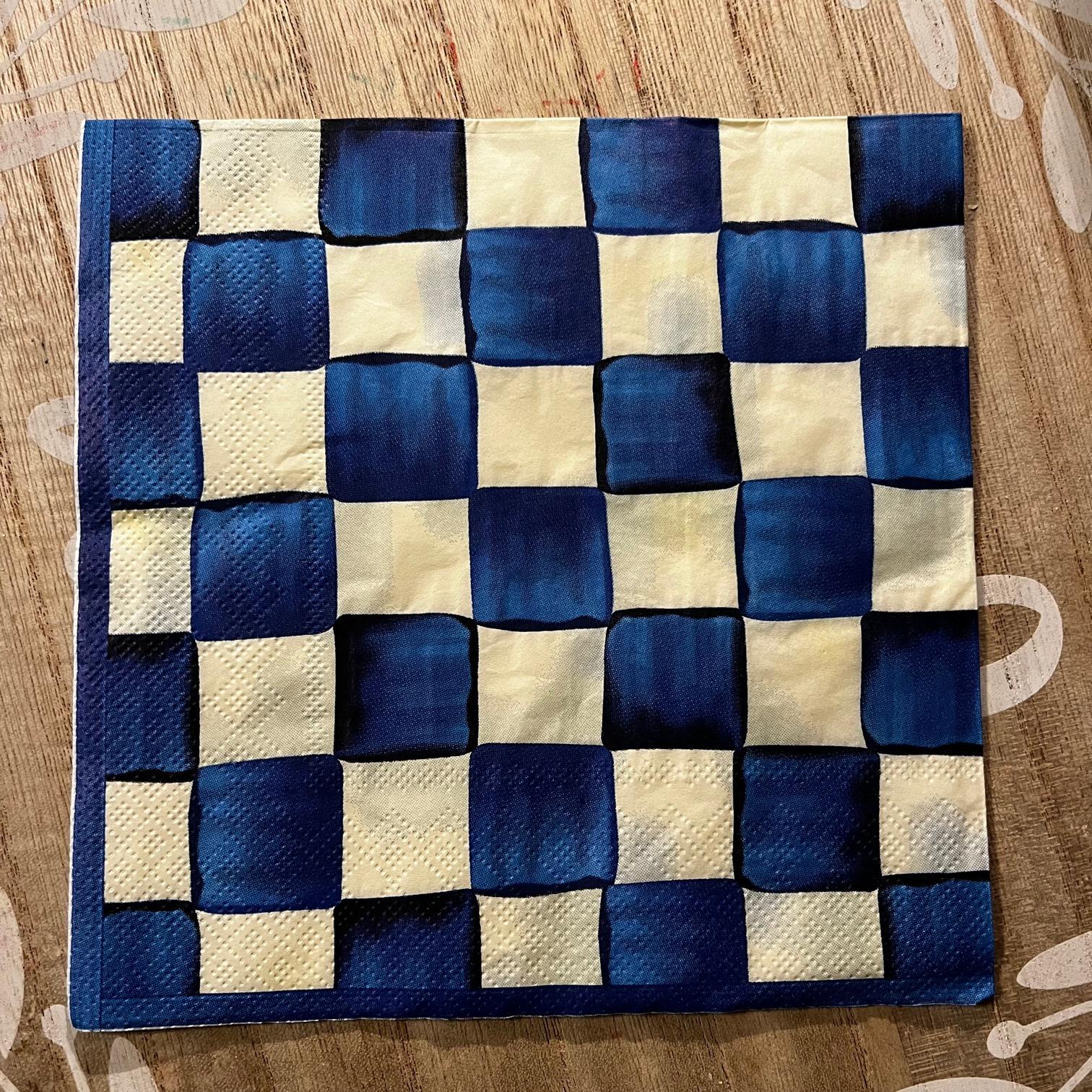 Blue and White Checkered Plaid Pattern Paper Napkin for Decoupage ...