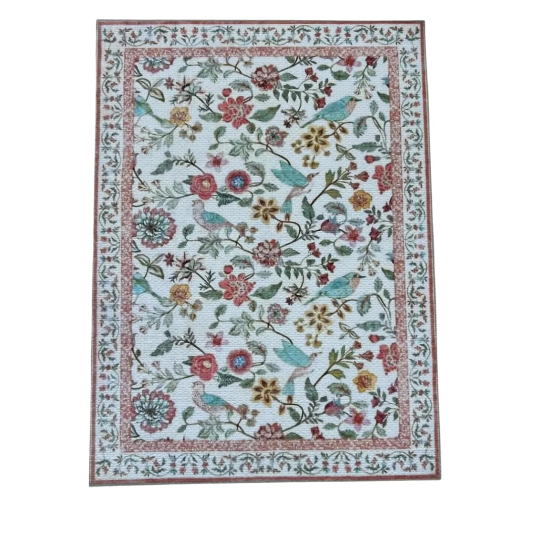 Handmade Miniature Floral Pattern Rug 1:12 Scale | Dollhouse Carpet ...