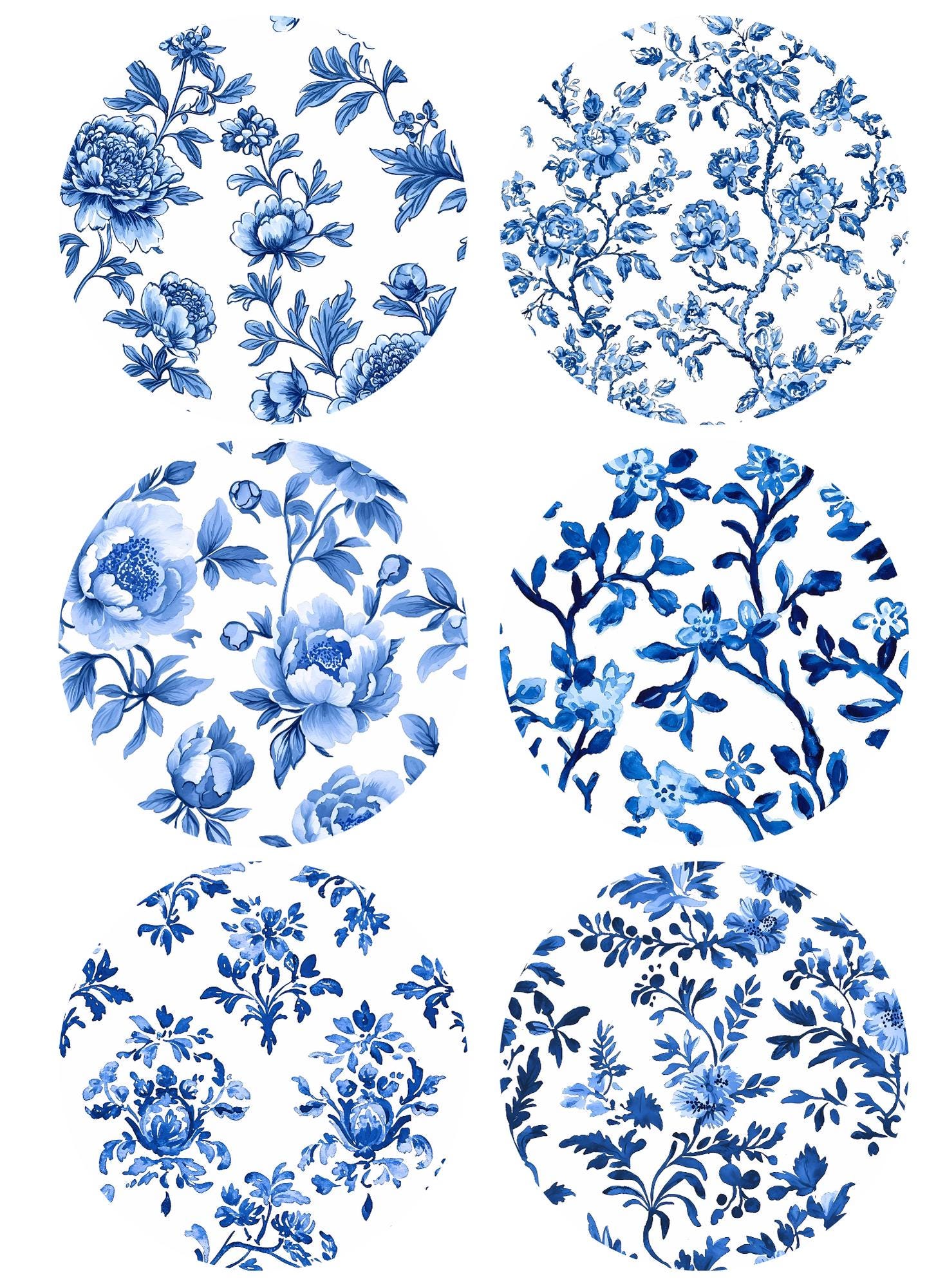 Decoupage Rice Paper With 6 Round Chinoiserie Patterns #8, Rice Paper ...