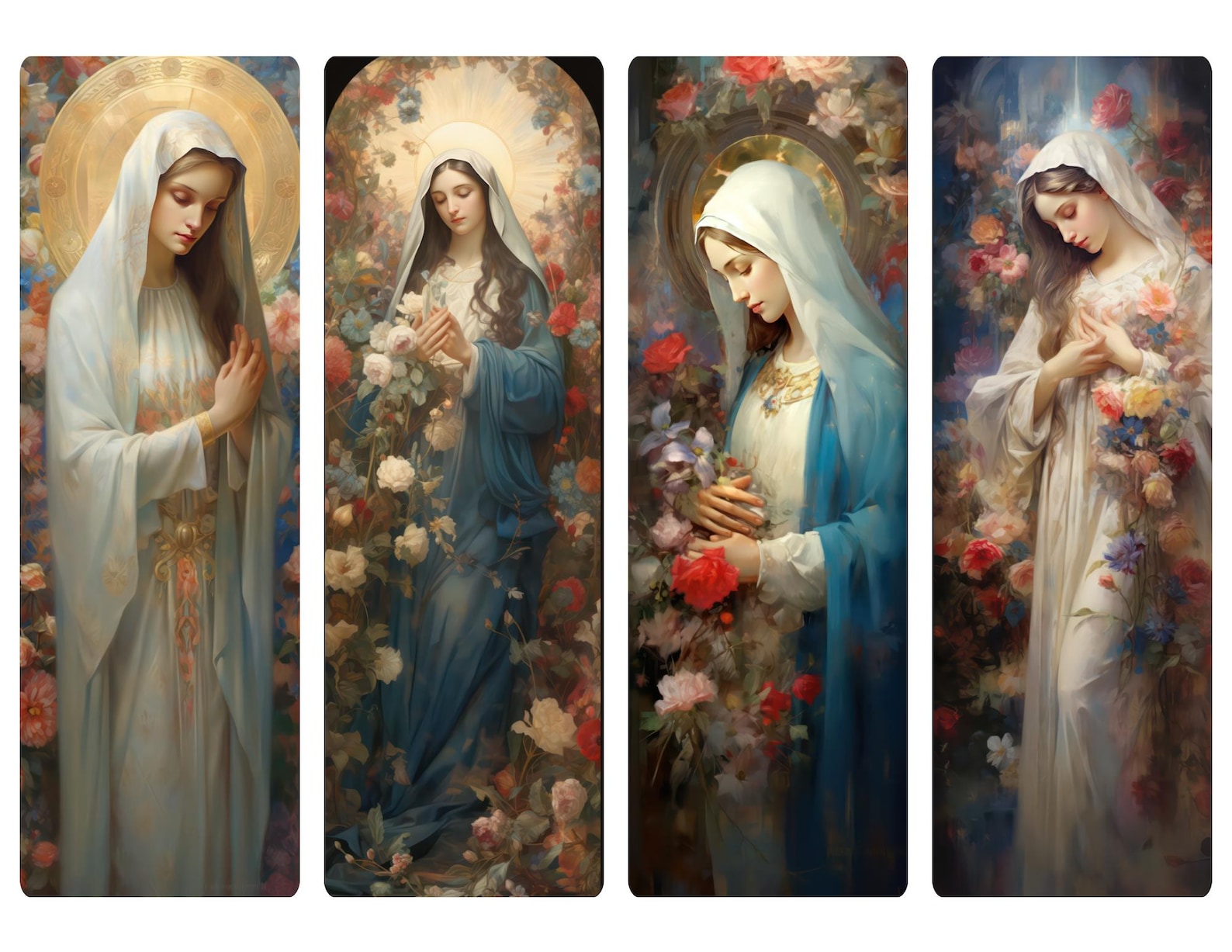 Decoupage Virgin Mary Bookmark #87, Letter Size Rice Paper for Junk ...