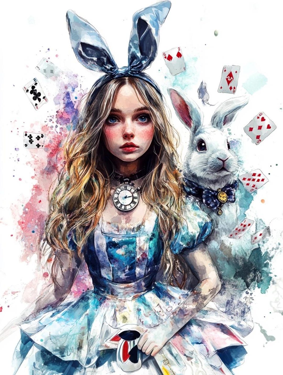 Decoupage Paper Alice in Wonderland Alice Rabbit #194, Letter Size Rice ...