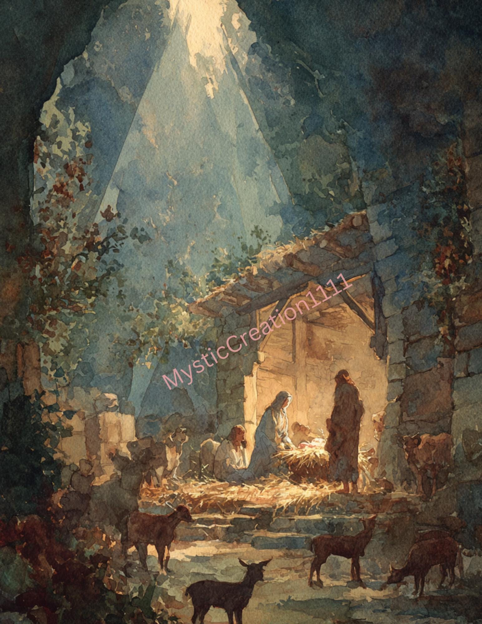 Decoupage Paper Nativity Scene Bundle #743, Letter Size Rice Paper or ...