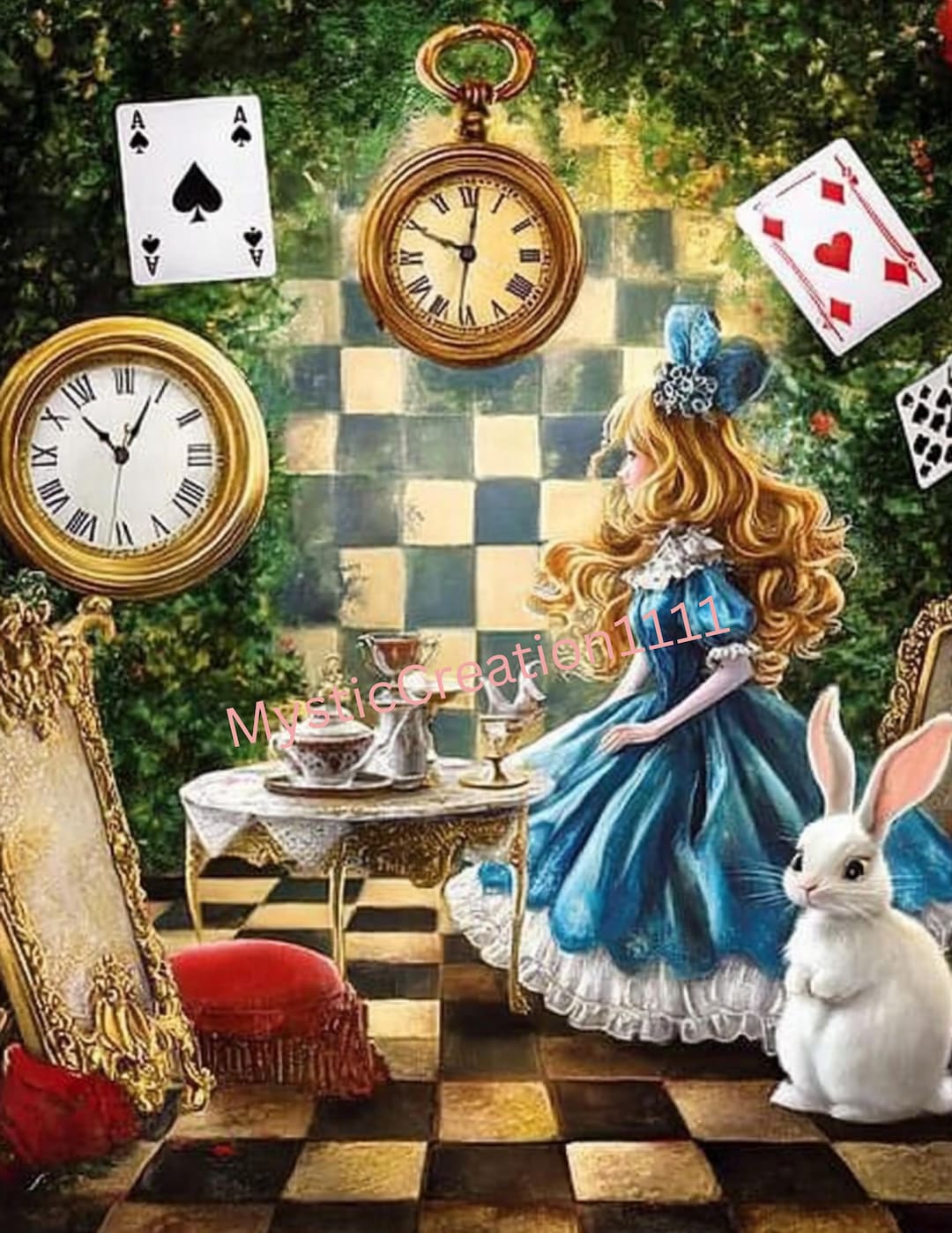 Decoupage Paper Alice in Wonderland Alice Tea Party #228, Letter Size ...